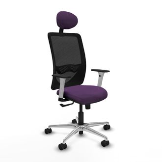 Piqueras y Crespo Neigbarer PC-Stuhl Zulema mit wei&szlig;en und schwarzen Armlehnen, h&ouml;henverstellbare Lendenwirbelst&uuml;tze und festes Kopfteil, ausgestattet mit 3 Positionen,