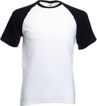Fruit Of The Loom Baseball T-shirt - Blanc/Noir XL