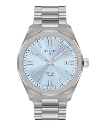 Tissot PRC 100 Solar 39mm, Silber, Edelstahlarmband Herrenuhr T151.422.11.351.00