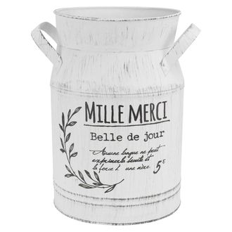 Hemoton Vintage Blumenvase Landhausstil Deko Vase Metallblumentopfvase Rustikale DekoPflanztopf Alte Milchkanne Deko Fensterbank Innen Shabby Blumentopf Metal