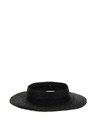 Helen Kaminski visière en raphia - Noir