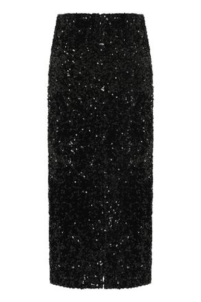Vince Womens Skirt Midi Sequin Black Polyester