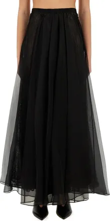 Nina Ricci Voluminous Silk Maxi Skirt - Black