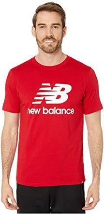 New Balance Essentials Stacked Logo T-Shirt, Rojo, XS Homme