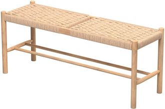 Rendez-Vous D&eacute;co Rendez-vous D&eacute;co - Banc 2 places en bois de ch&ecirc;ne massif avec tressage - kepler