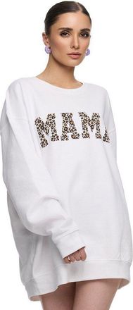 Worldclassca Longsweatshirt Worldclassca Oversized Sweatshirt MAMA Animal Print Langarm Pullover FREIZEIT SWEATSHIRT MAMA LEOPARD PRINT