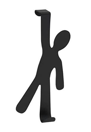 WENKO Türhaken Mod. Boy platzsparender Garderobenhaken ohne Bohren aus Stahl für Bad und Küche einfach an Türfalz bis 2 cm anzubringen geeignet für Jacken &