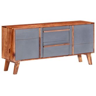 vidaXL Sideboard Grau 120x30x55 cm Massivholz Vidaxl