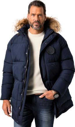JP1880 JP1880 Herren große Größen Übergrößen Menswear L-8XL Steppparka, Badges, Kunstfellbesatz