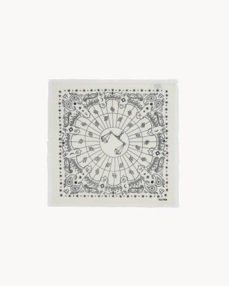 Kujten Petit bandana cachemire, imprim&eacute; signe astrologique Balance - Petit Bandana Hachi Sign Balance