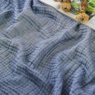 Emme Couvre-lit en 100 % mousseline de coton pour adulte - 230 x 230 cm - Grande couverture de canapé respirante et douce - Toutes les saisons - Prélavé - 