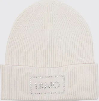 Liu Jo Bonnet beanie en maille c&ocirc;tel&eacute;e avec revers et logo en strass