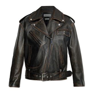 Alexander McQueen Lederjacke - - Jackets - Damen - Braun - S