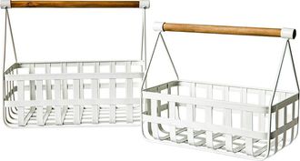 Novità Home Friendly - ensemble de paniers 1/2 blanc avec poignée