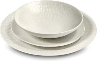 Medard De Noblat M&eacute;dard de Noblat - Service vaisselle - Muse - Gr&egrave;s - Lot de 18 assiettes - Ivoire