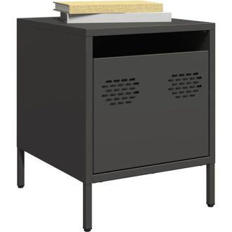 vidaXL Tables de chevet 2 pcs noir 35x39x43,5 cm acier - Vidaxl