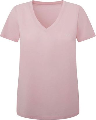 Pepe Jeans London Damen Lorette V Neck T-Shirt, Pink (Pink), S