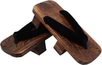 Frcolor Sabots Bois Unisexes Sandales Dété Traditionnelles à Deux Dents Pantoufles Intérieures pour Cosplay et Fêtes Style Kimono et Confortable