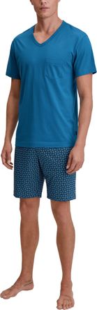 CALIDA Relax Imprint Kurz-Pyjama Herren, aus 100% Baumwolle, pflegeleicht, elastisch und formstabil, in Single Jersey