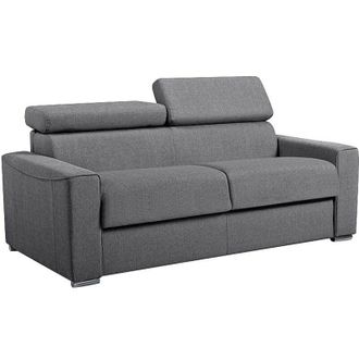 Vente-Unique Vente-Unique - Canap&eacute; convertible 3 places express en tissu gris - Couchage 140 cm avec lattes larges - Matelas 22 cm &agrave; m&eacute;moire de forme