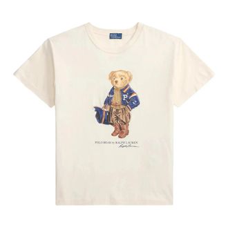 Polo Ralph Lauren Crewneck Kurzarm Polo Bear - - Tops - Damen - Wei&szlig; - S
