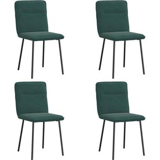 vidaXL Vidaxl - Chaises à manger lot de 4 Vert foncé Velours