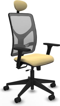 Piqueras y Crespo &Uuml;berwachungsstuhl mit 3D-Armen, h&ouml;henverstellbarer Lendenwirbelst&uuml;tze und festem Kopfteil, ausgestattet mit Syncro/Traslack und Schneideschaum, Grau/C