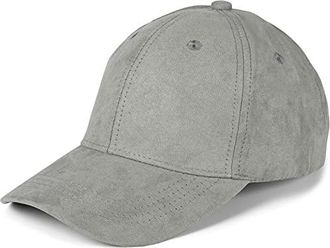 styleBREAKER Casquette Unisexe à 6 Panneaux en Imitation Daim, réglable, Style en Cuir Souple, pour Loisirs et Sport, avec visière Douce, adaptée à Tous., Gris Cla