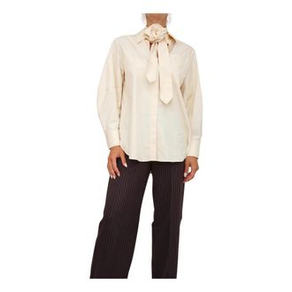 Marella Cremefarbenes Baumwollhemd - - Blouses & Shirts - Damen - Wei&szlig; - 2XS