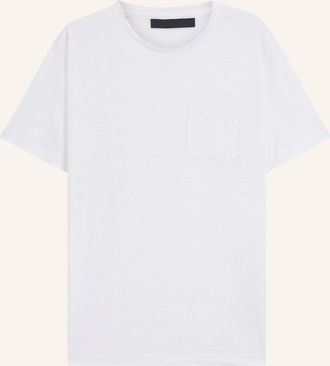 HUGO BOSS Strickshirt Taut Aus Leinen weiss