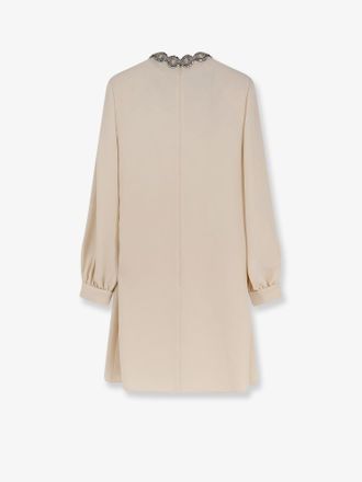 Valentino Womens Mini Dress Cady Couture Beige Silk