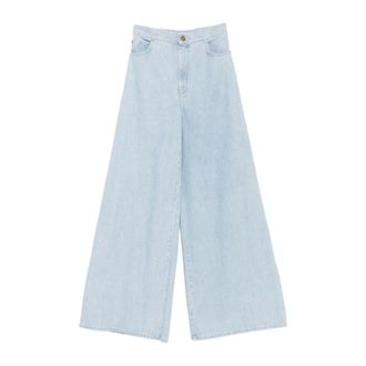 Max Mara Wide Leg Denim Palazzo Hose - - Jeans - Damen - Blau - M