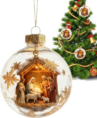 Generic Weihnachtskrippen-Ornamente - 3D-Heilige -Anzeige, inspirierende christliche Dekoration, Kugel, aufw&auml;ndiges Feiertags-Tableau, Kunsthandwerk, k&uuml;nstler
