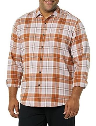 Amazon Essentials Chemise en Flanelle à Manches Longues (Grandes Tailles Disponibles) Homme, Mauve Óxido Écossais, XXL