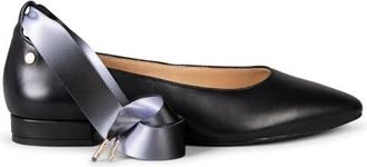 miMaO Ballerines en Cuir &agrave; Ruban pour Femme Mod. Aurora, Noir, EU 40