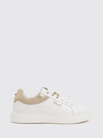 Twinset Baskets bicolores en cuir lisse et su&egrave;de avec logo m&eacute;tallique
