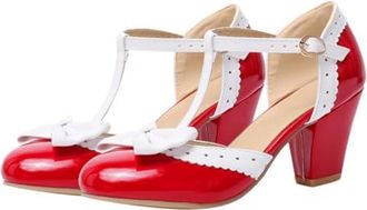 FOMIYES Sandales à Talons pour Femme avec Noeud Sandales Été Rondes Et Profondes Rouge Yards