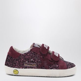 Golden Goose Old School Sneaker in Bordeaux-Glitzer