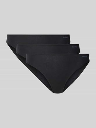 Skiny Slips aus Baumwoll-Mix mit Logo-Print im 3er-Pack