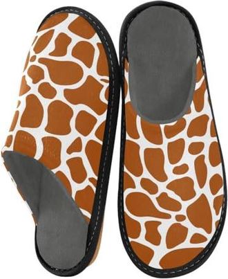 HMZXZ Pantoufles à imprimé peau de girafe africaine pour homme et femme, chaussons dintérieur pour la maison, la chambre à coucher, les voyages, multicolore