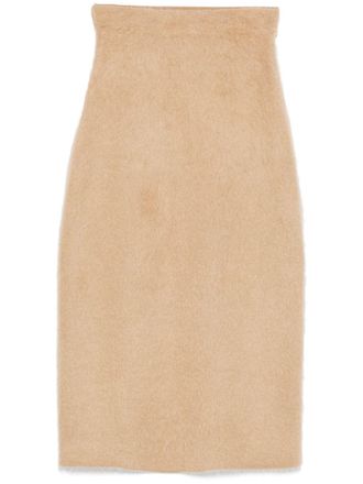 Fabiana Filippi jupe en mohair à effet brossé - Marron