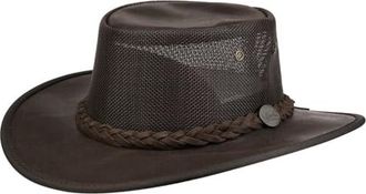Barmah Chapeau en Cuir Foldaway Cooler Homme - Made in Australia Western avec Bandeau Printemps-ete Printemps Ete Automne Hiver - M (56-57 cm) Marron