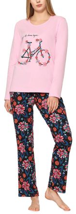 Merry Style Damen Schlafanzug MS10-169 (Licht Rosa/Blumen2, XXL)
