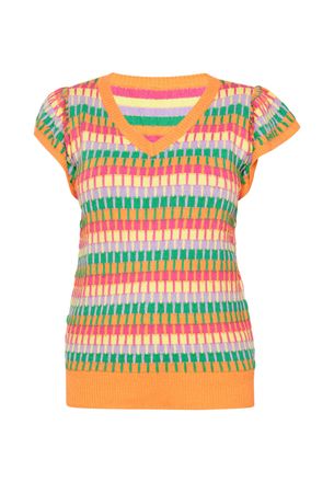 Usha Pullover Frauen mehrfarbig orange