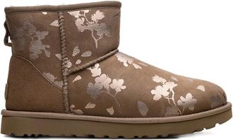 UGG bottines Classic Mini à fleurs - Marron