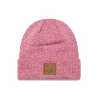 New Era NY Mütze Team Patch Yankees rosa Winter warm New York Beanie - One-Size