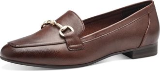 Marco Tozzi Damen Loafer ohne Absatz aus Kunstleder Elegant, Braun (Chestnut), 36