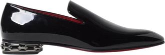 Christian Louboutin Homme, Chaussures, Noir, Taille: 39 EU Chain Loafer Patent Leather SlipOn