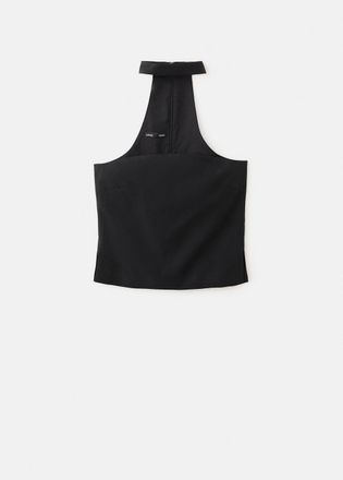 Mango Top lyocell emmanchures am&eacute;ricaines noir - Femme - XXS - MANGO