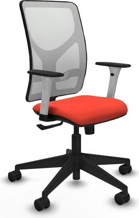 Piqueras y Crespo Schreibtischstuhl in Orange, mit wei&szlig;en und schwarzen Armlehnen, h&ouml;henverstellbare Lendenwirbelst&uuml;tze, ausgestattet mit Sincro 3 Positionen und Schnei